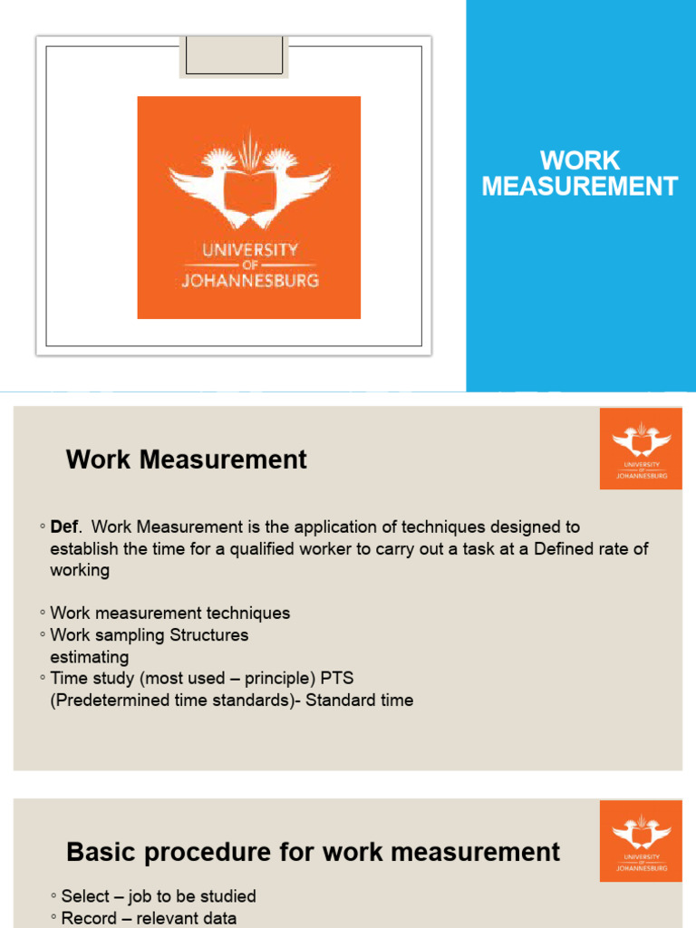 Work Measurement UJ | PDF | Applied Mathematics