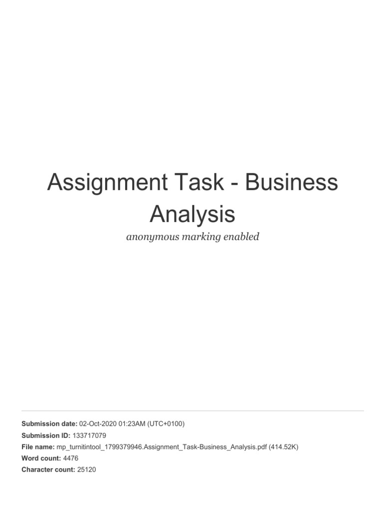 Assignment Task - Business Analysis-15% | PDF | Genetics Assignment Task - Business Analysis-15% | PDF | Genetics