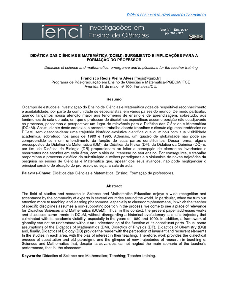 Didática em Ciências e Matemática | PDF | Science | Física
