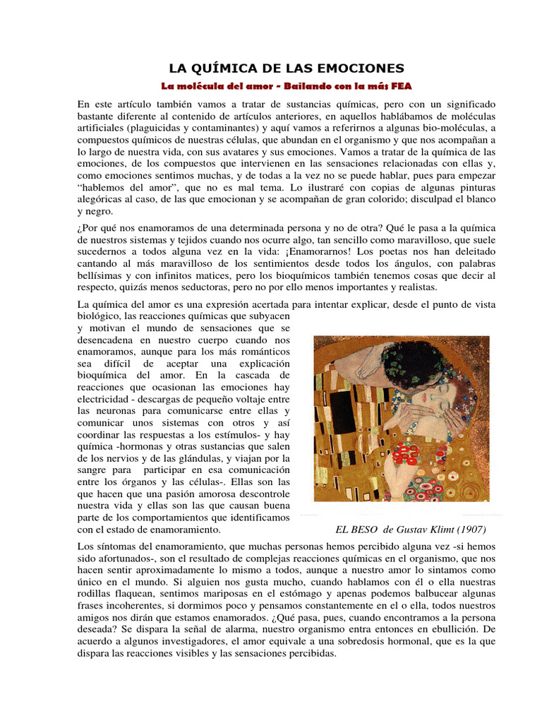 La Quimica de Las Emociones | PDF | Amor | Cerebro