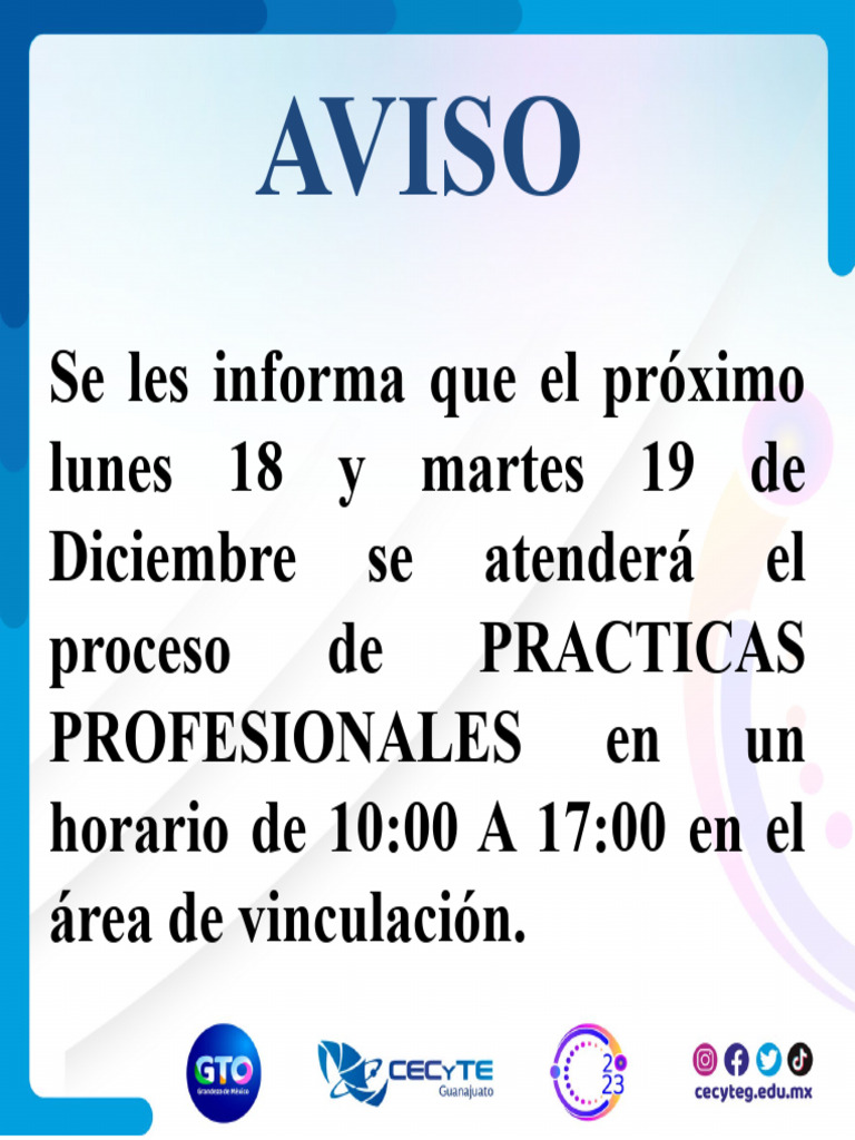 AVISO ATencion Practicasprofesionales | PDF