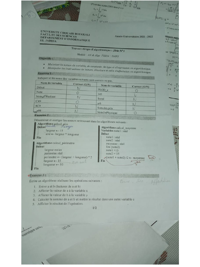 les séries Algorithme correction | PDF
