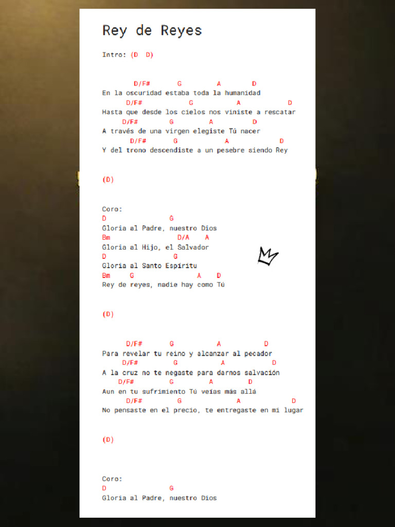 Rey de Reyes Acordes | PDF