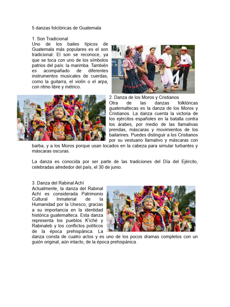 5 Danzas Folclóricas De Guatemala Pdf Bailes Guatemala