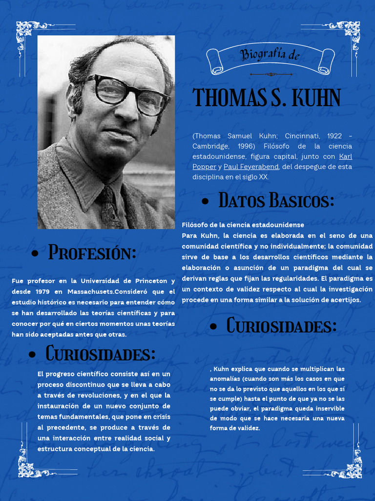 BIOGRAFÍA DE THOMAS KUHN | PDF | Paradigma | Filosofía de la Ciencia
