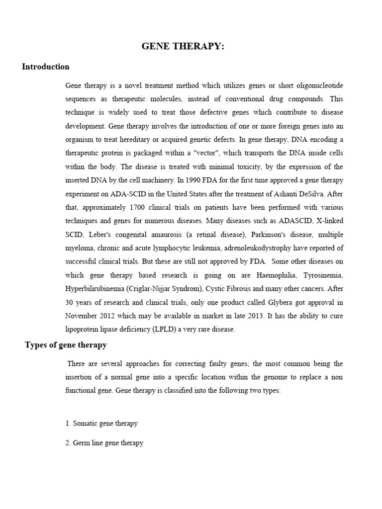 47 - 00 Gene Therapy | PDF | Viral Vector | Gene Therapy