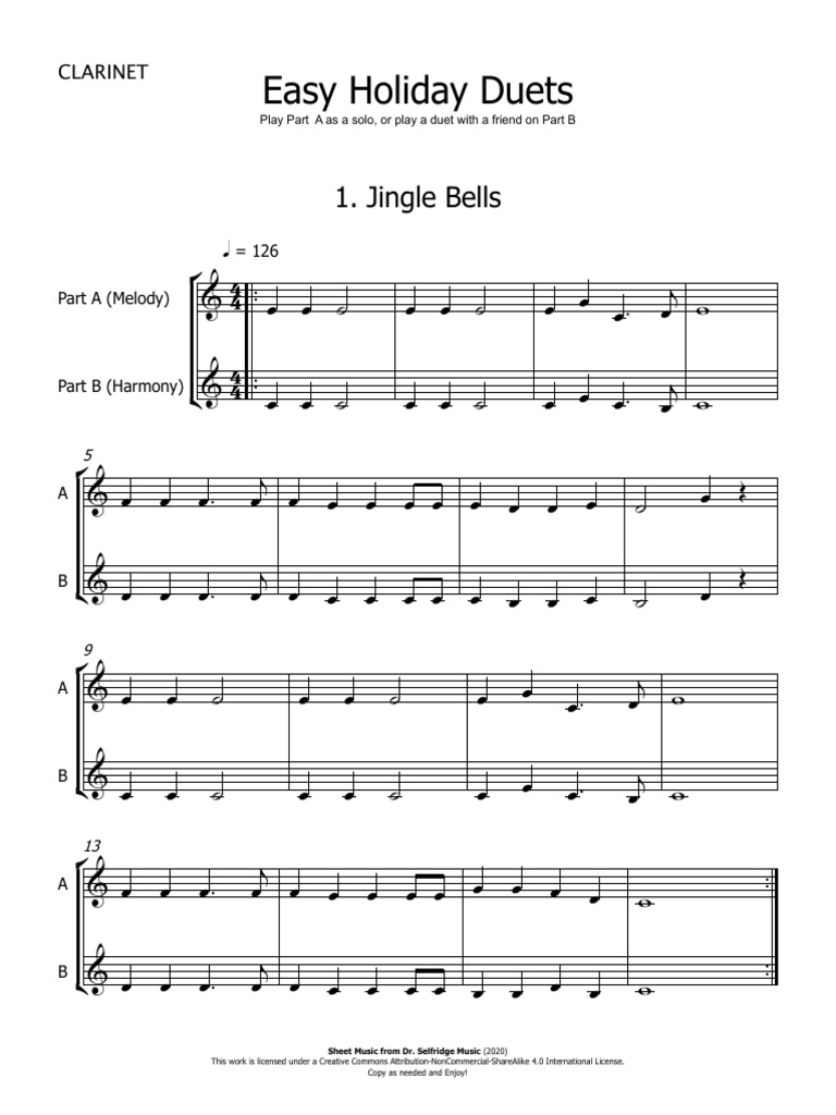 Easy Holiday Duets - CLARINET | PDF