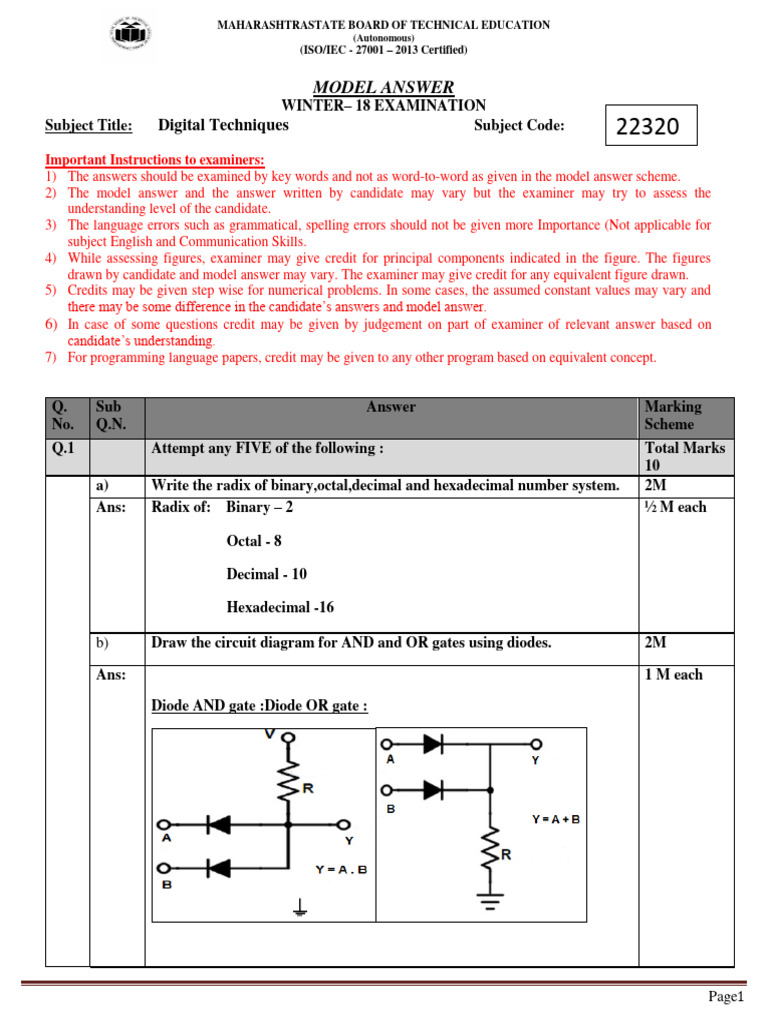 Dte (22320) | PDF | Logic Gate | Computer Engineering