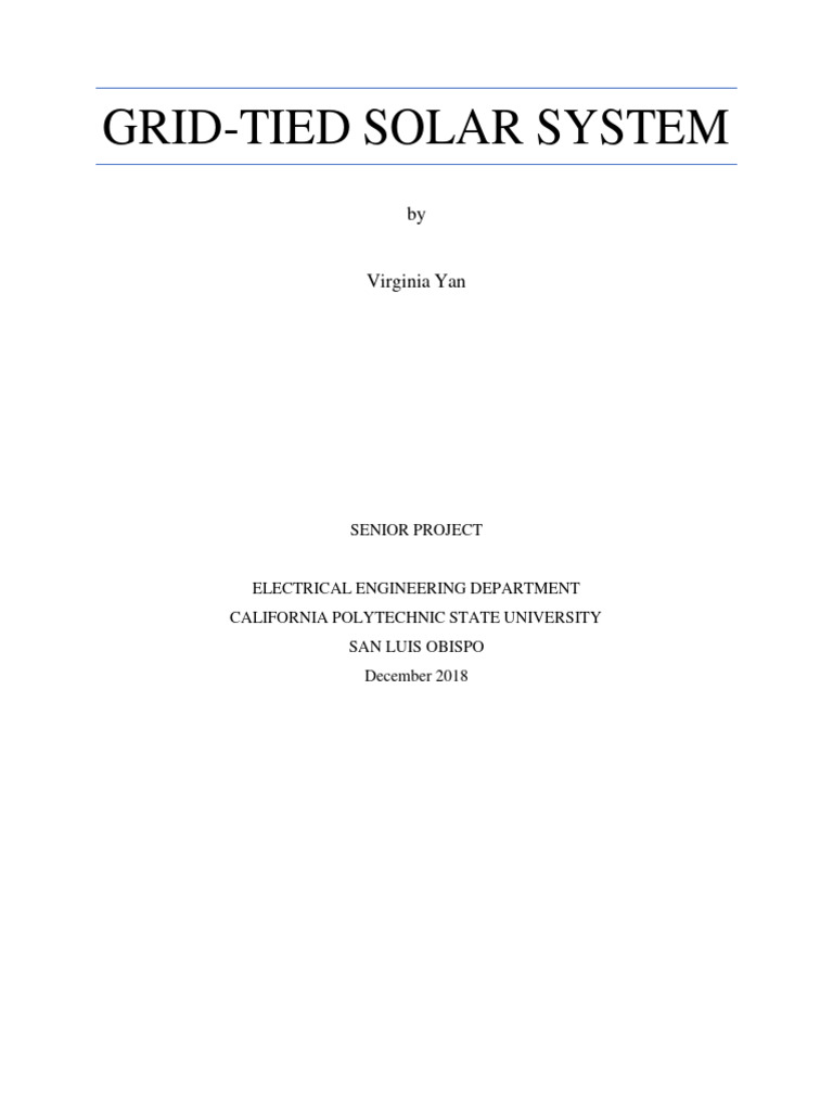 Grid-Tied Solar System | PDF | Solar Panel | Photovoltaic System