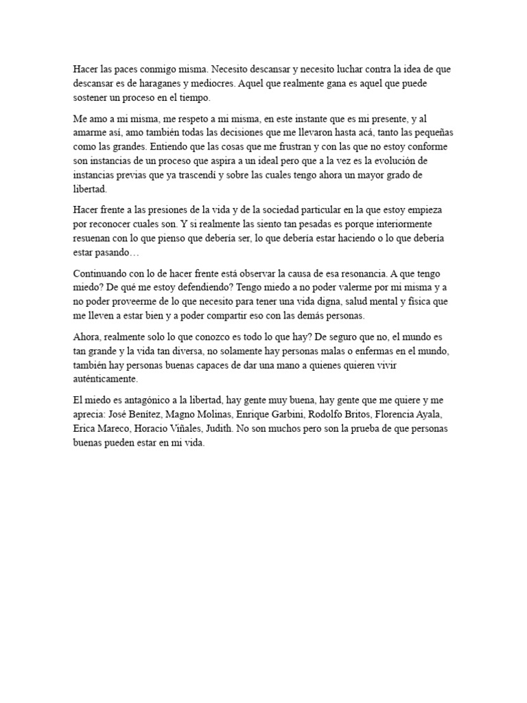 Hacer Las Paces Conmigo Misma | PDF