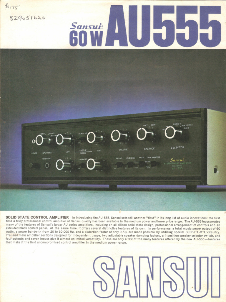 Sansui AU-555 Brochure | PDF