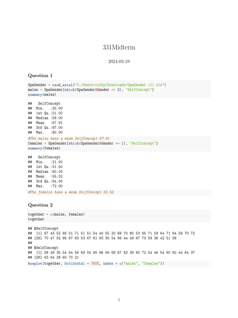 331 Midterm | PDF | P Value | Statistical Significance