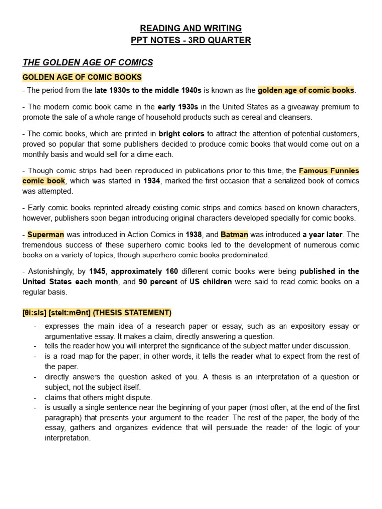 Comic Book History & Writing Tips | PDF | Intertextuality | Hypertext