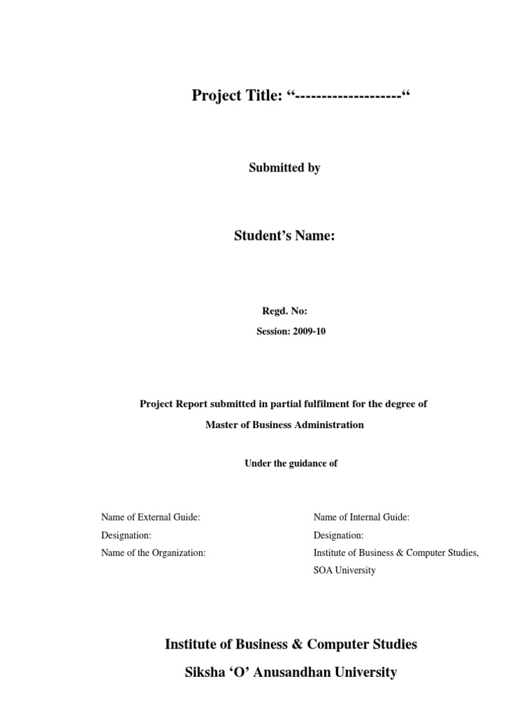 SIP Report Format | PDF | Data Analysis | Master Of Business Administration