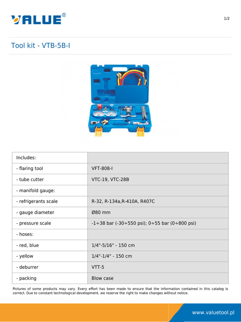 Tool Kit - VTB-5B-I: WWW - Valuetool.pl | PDF