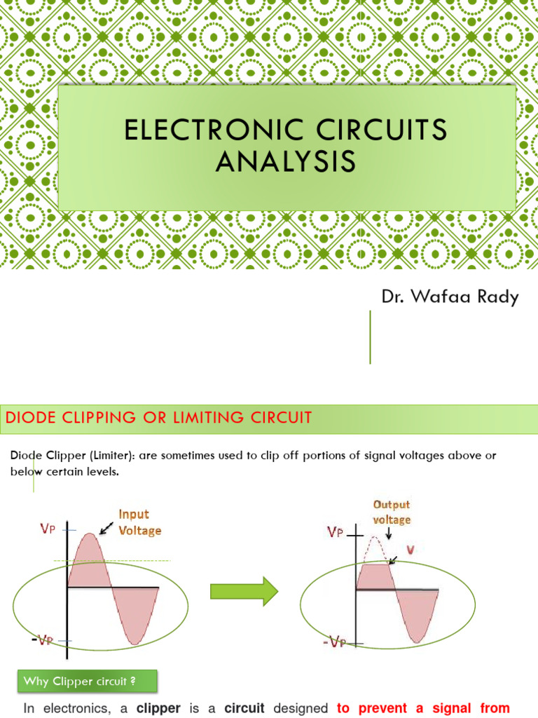 LEC 4 - Electronic Circuits Analysis | PDF | Diode | Electronic Circuits