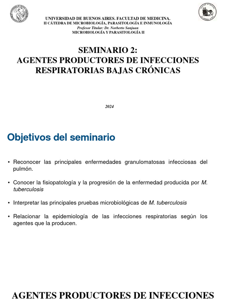 Seminario 2 - Infecciones Respiratorias Croì Nicas | PDF | Tuberculosis | Tuberculosis ...