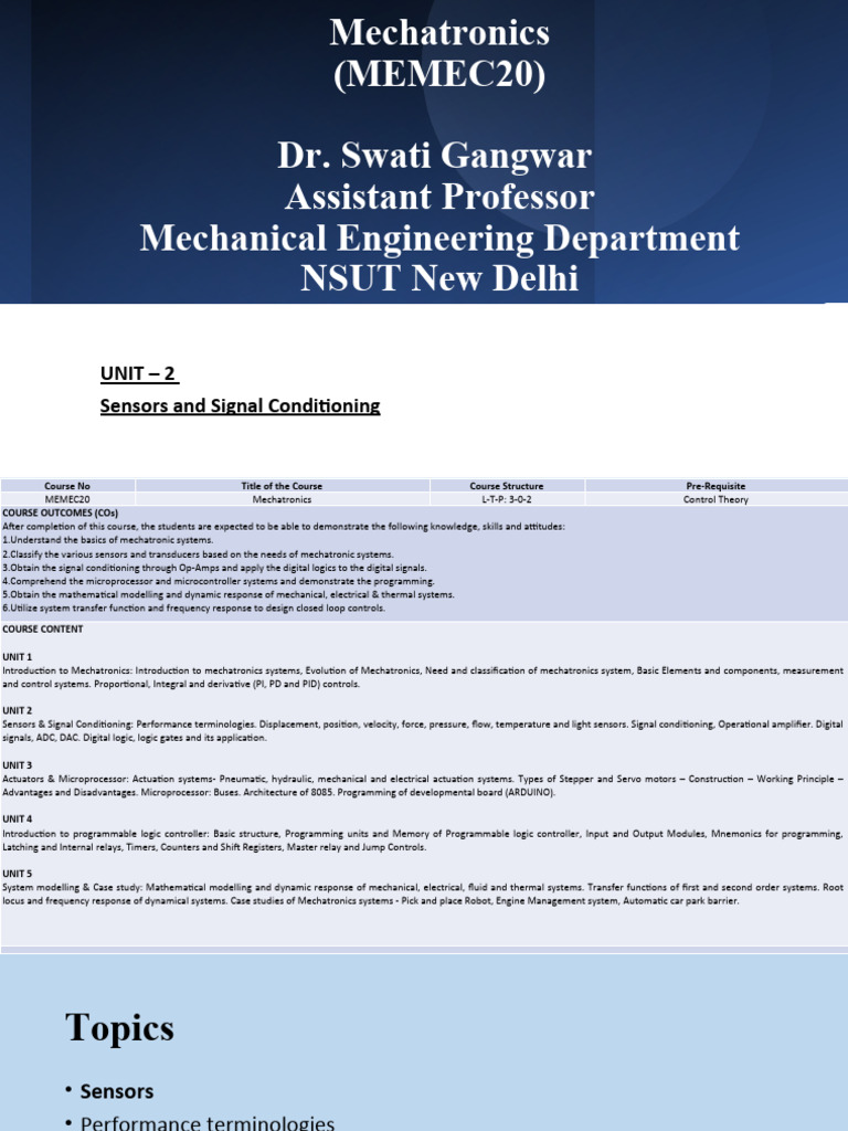 Unit II - Sensors - Master | PDF | Inductor | Sensor