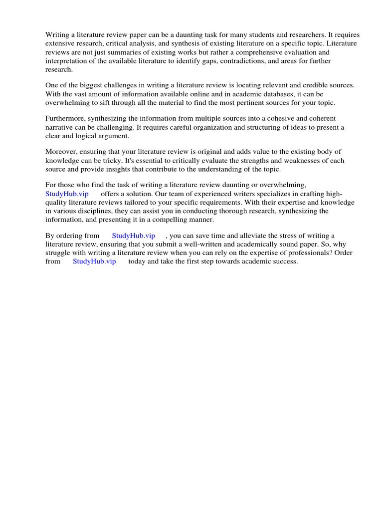 Literature Review Paper | PDF | Essays | Academic Publishing