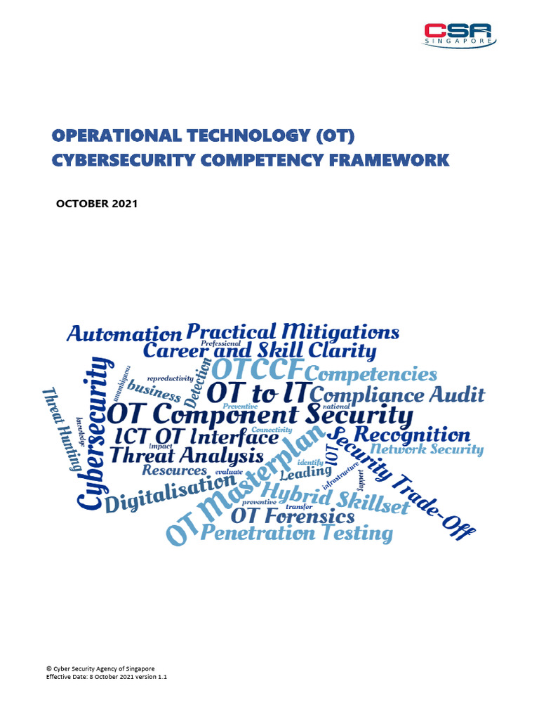OT Cybersecurity Competency Framework - V5 | PDF | Security | Computer ...
