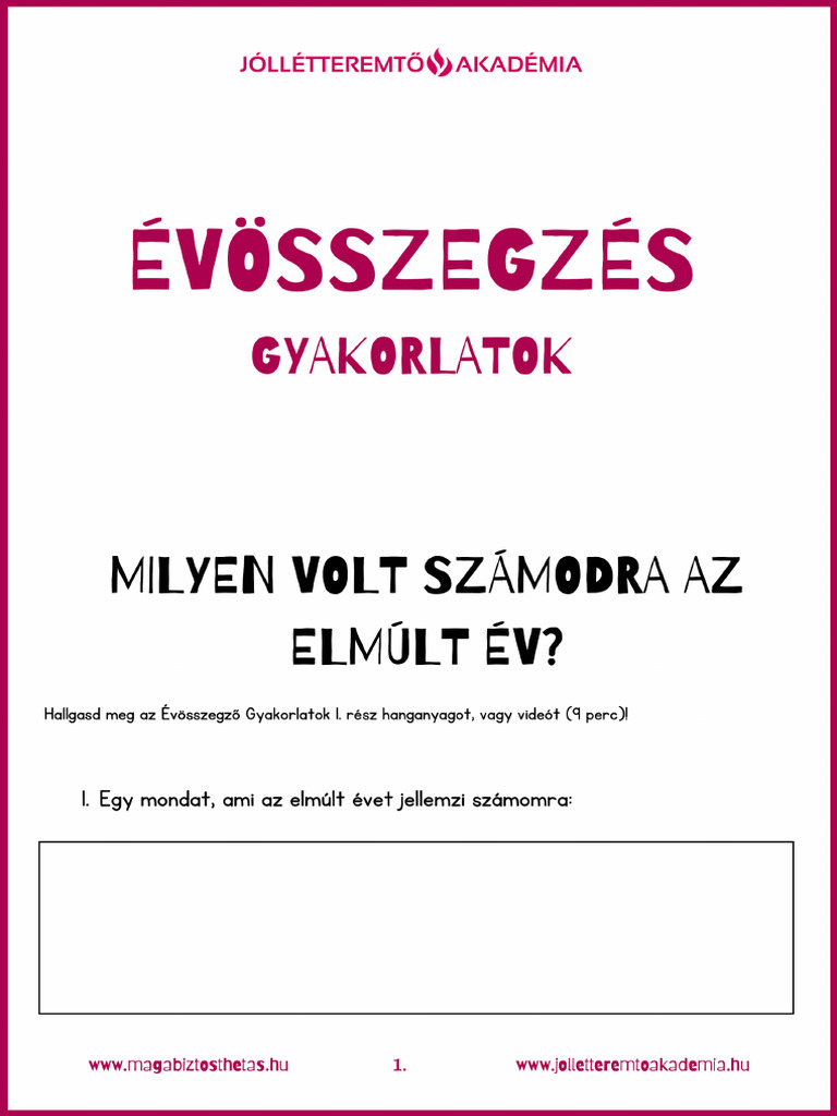 Evosszegzes Gyakorlatok Munkafuzet | PDF