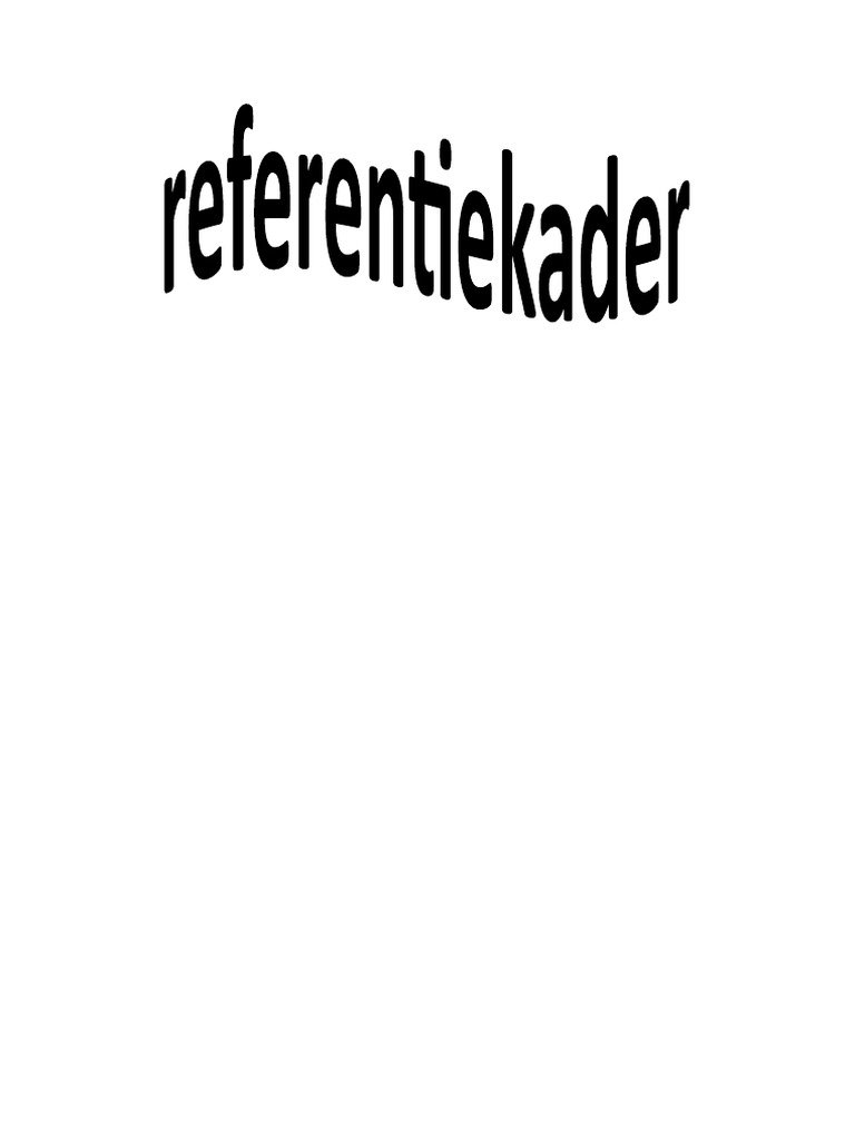 Referentiekader - Afdrukken | PDF