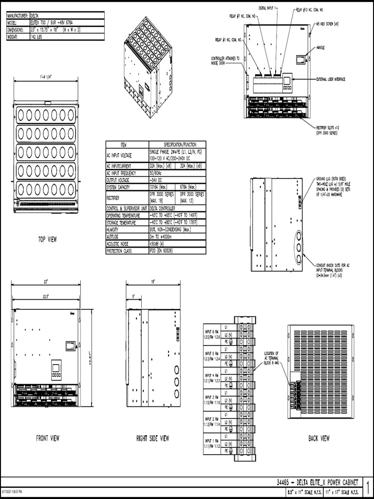 34465 - Delta EliteX - 700 AMP - Indoor Power Shelf - DWG | PDF