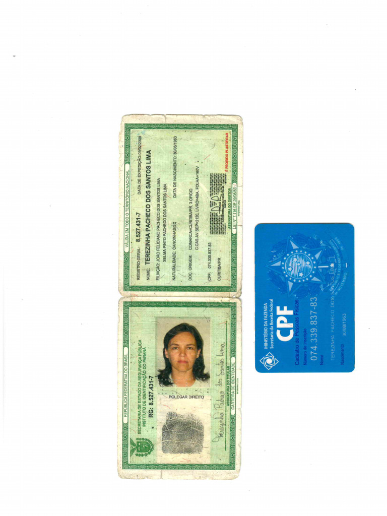 RG E CPF TEREZINHA | PDF