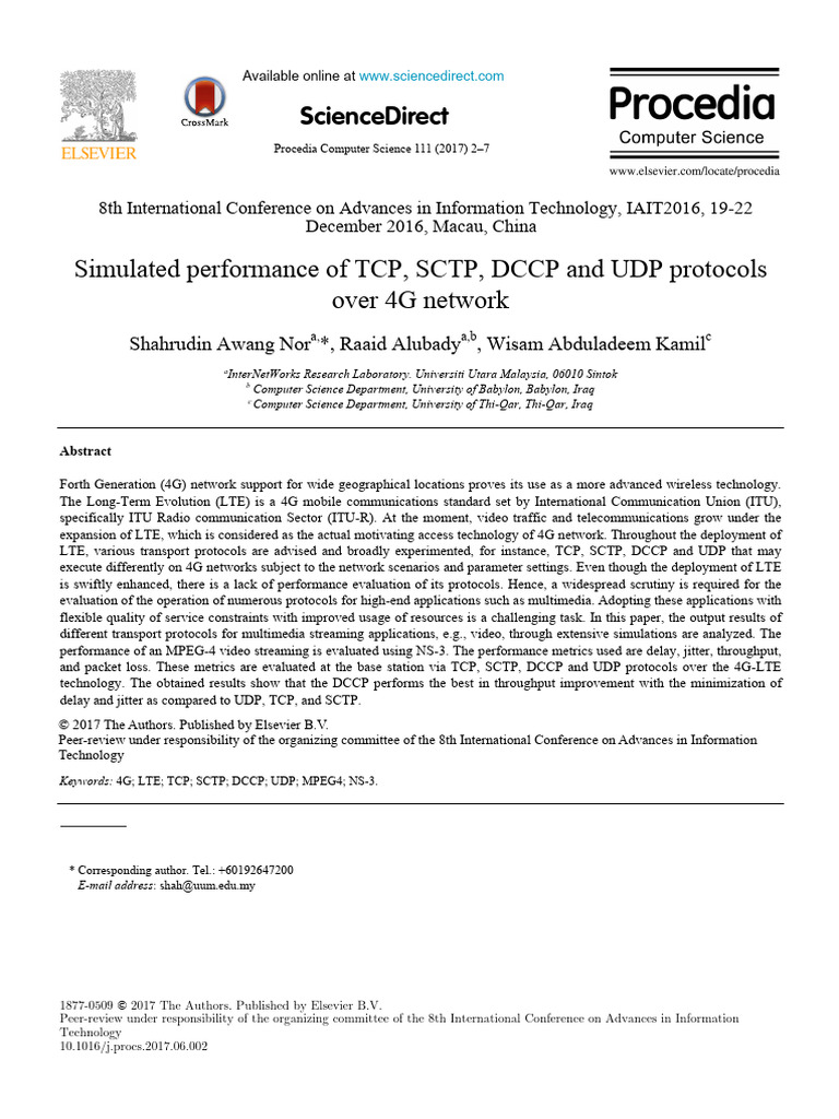 4G Network Protocols | PDF | Computer Network | Transmission Control ...