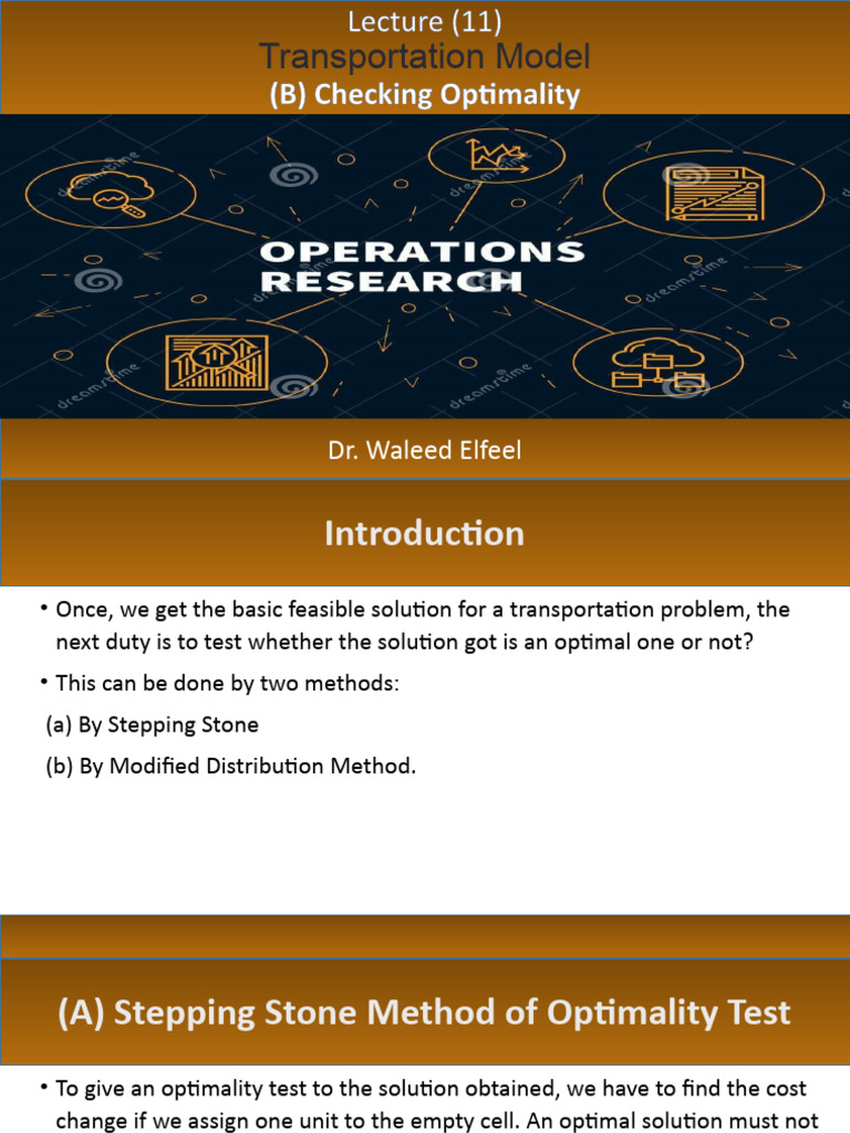Lecture 11 - Transportation Model (P2) | PDF | Applied Mathematics | Algorithms