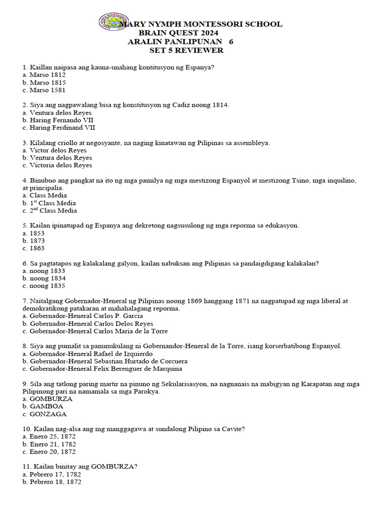 A.P Set 5 Brainquest | PDF