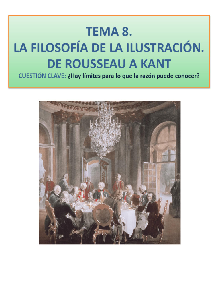 La Filosofía de La Ilustración. de Rousseau A Kant (1 Parte, Alumnos) | PDF | Immanuel Kant | A ...