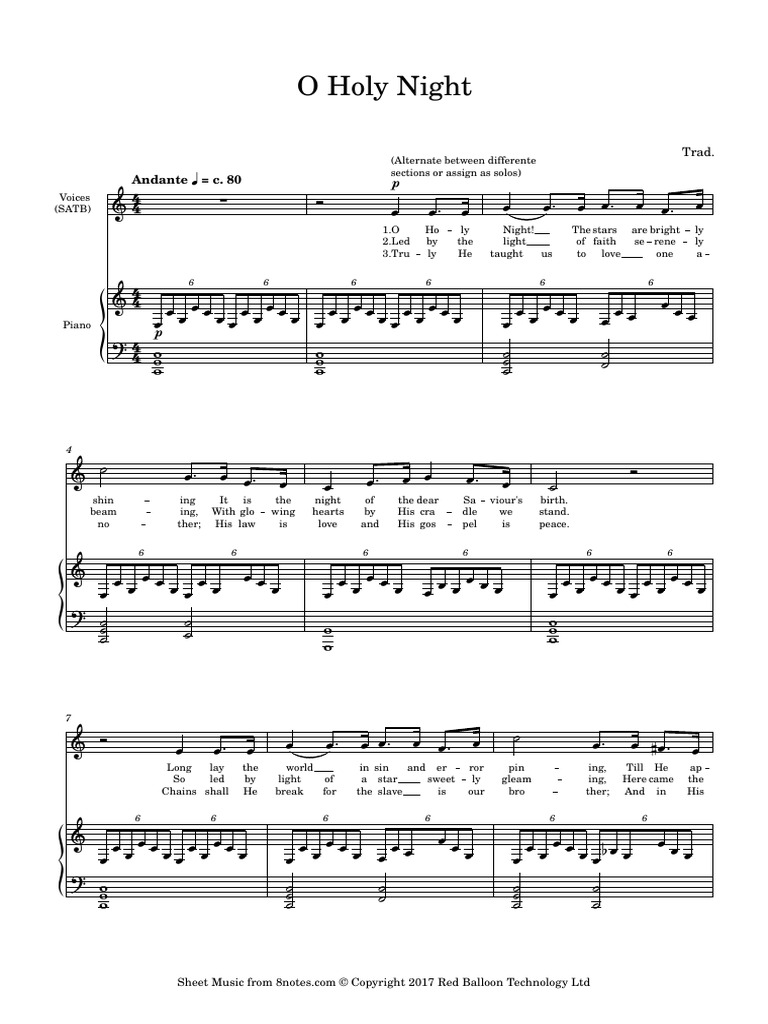 O Holy Night - Trad. | PDF