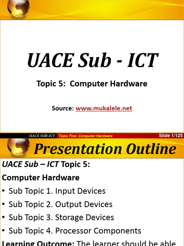 S5 Sub ICT Notes-Mukalele Rogers Computer Hardware 2019 | PDF | Random ...