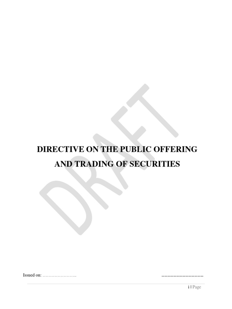Directive on Public Securities Offering | PDF | Securities (Finance ...
