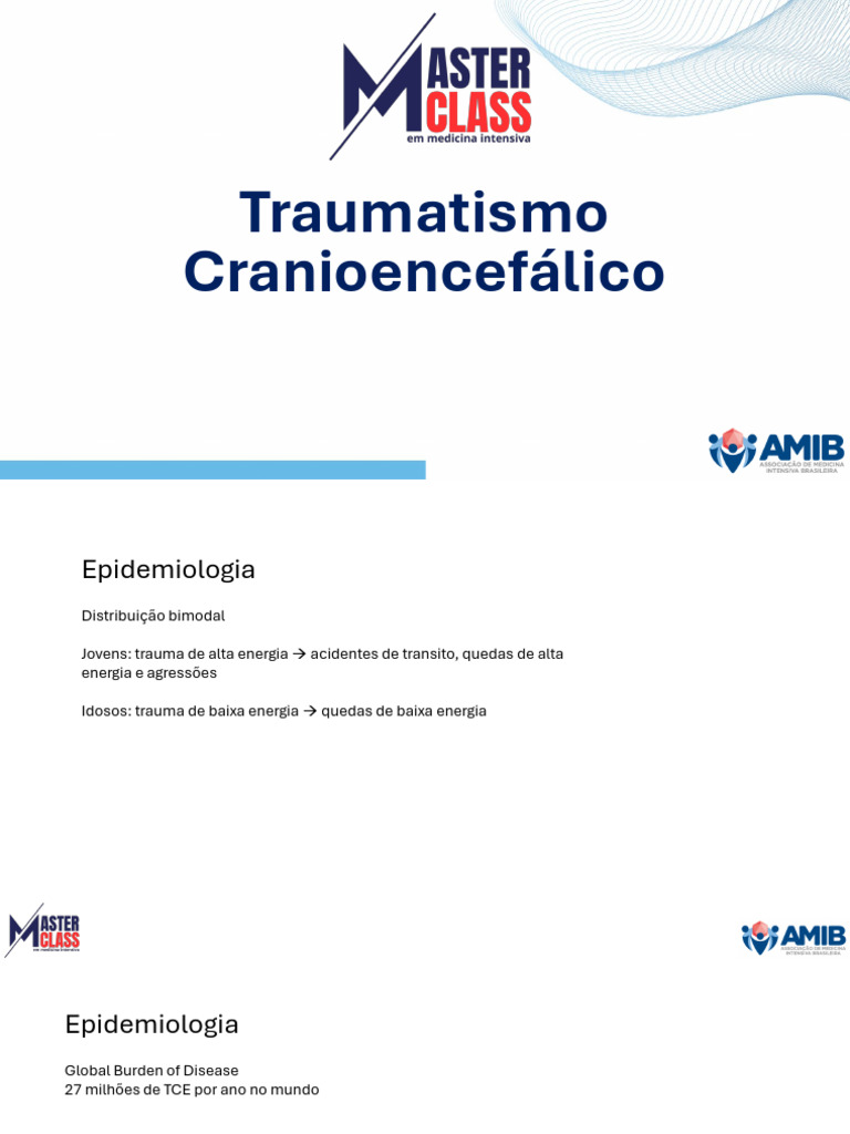 TCE Roberta Roepke MasterClassAMIB | PDF | Traumatismo craniano | Medicina Clínica