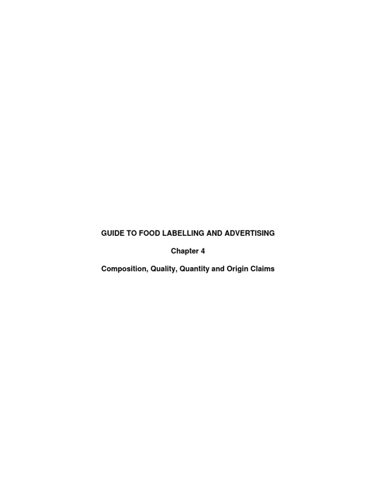 CG - Guide To Food Labeling and Advertising Incluye Alimento Natural ...