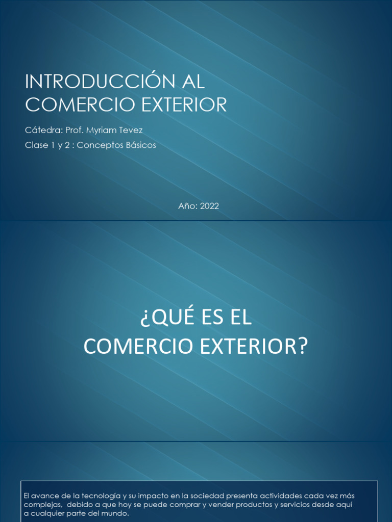 Clase 1 y 2 Introducción Al Comercio Exterior Conceptos Básicos 2022 | Descargar gratis PDF ...