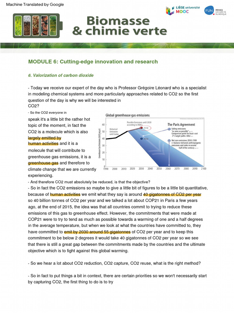 M6S6 CO2 Valorization MOOC (EN) | PDF | Carbon Dioxide | Climate Change
