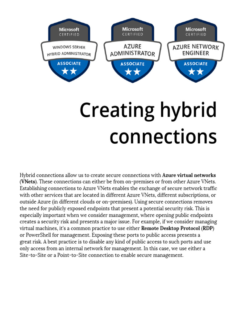 Secure Azure Hybrid Connections Guide | PDF | Virtual Private Network ...