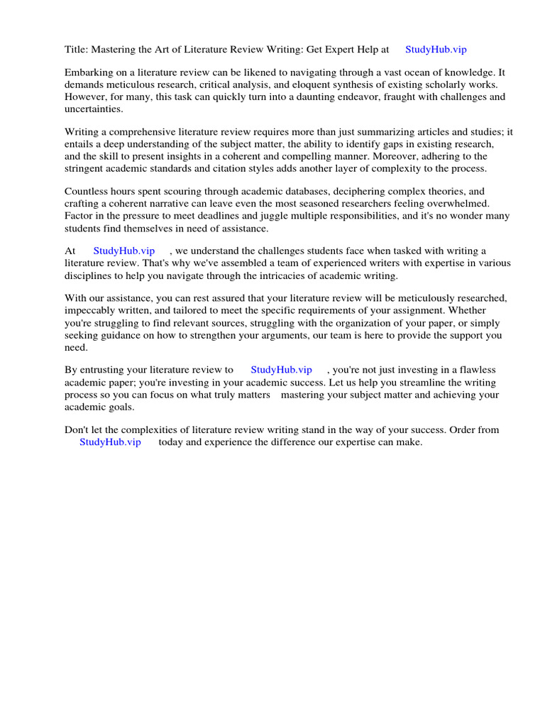 Full Literature Review Sample | PDF | Thesis | Essays