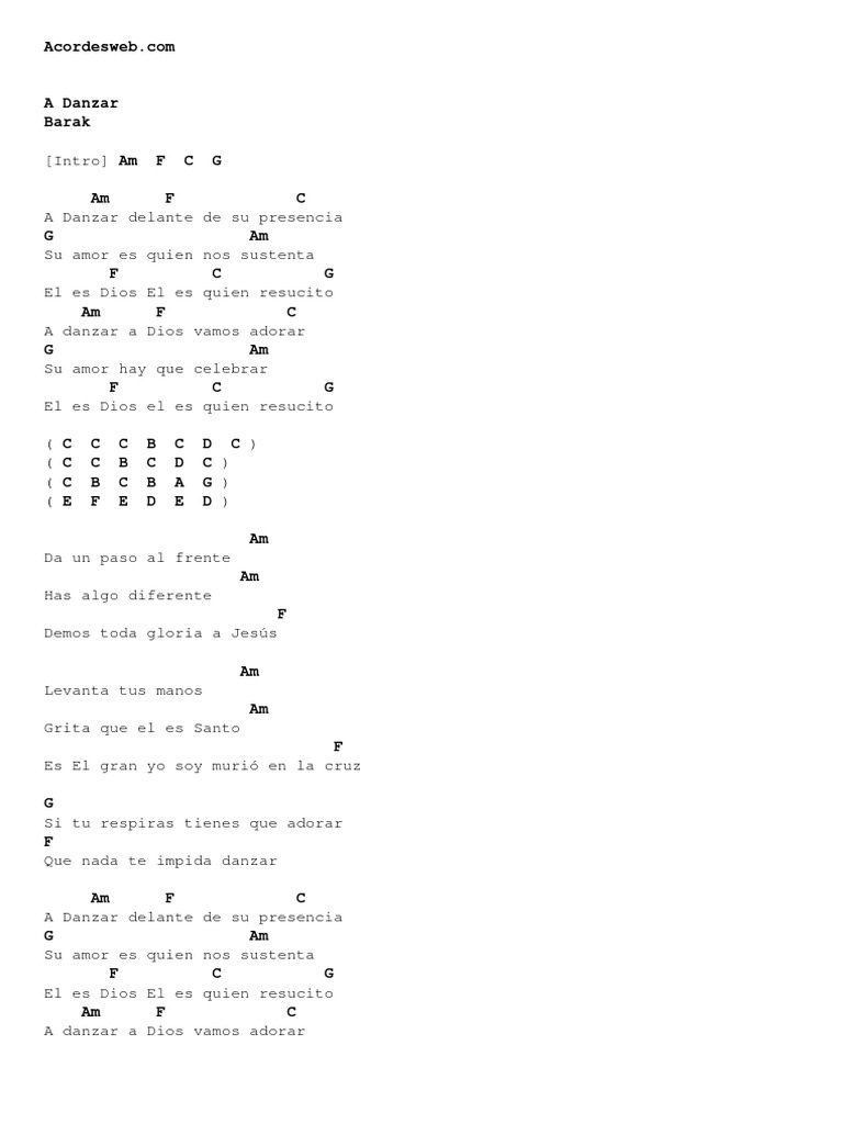 A Danzar - Letra y Acordes | PDF