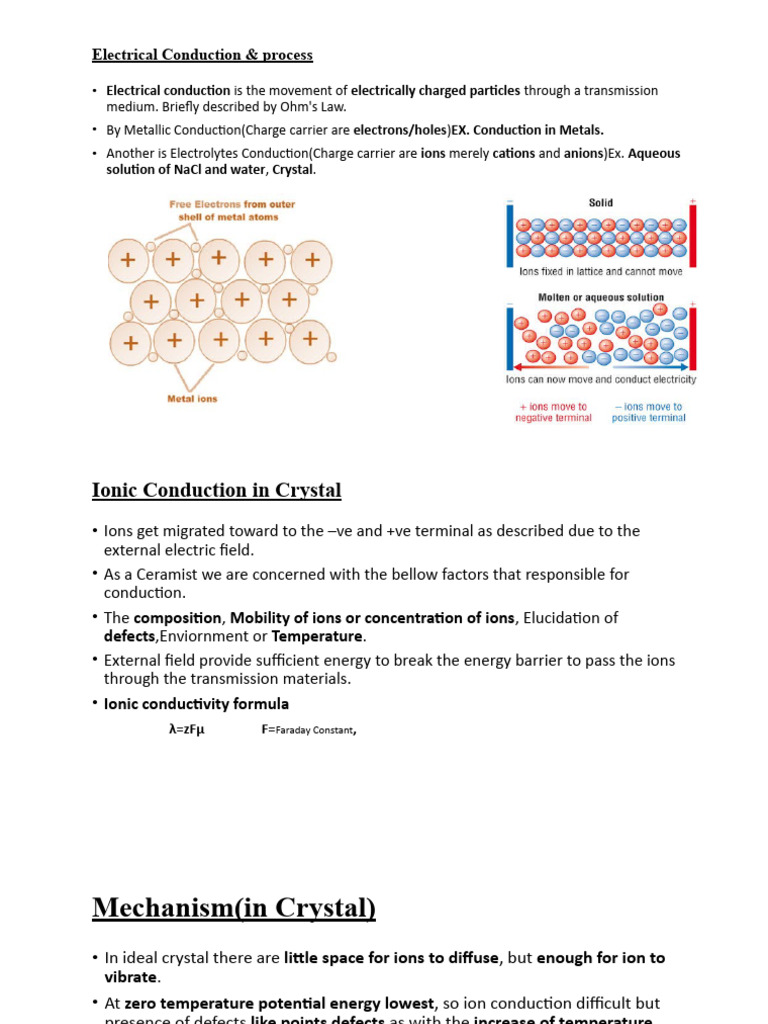 Ionic Conduction in Crystals | PDF | Electrical Resistivity And ...
