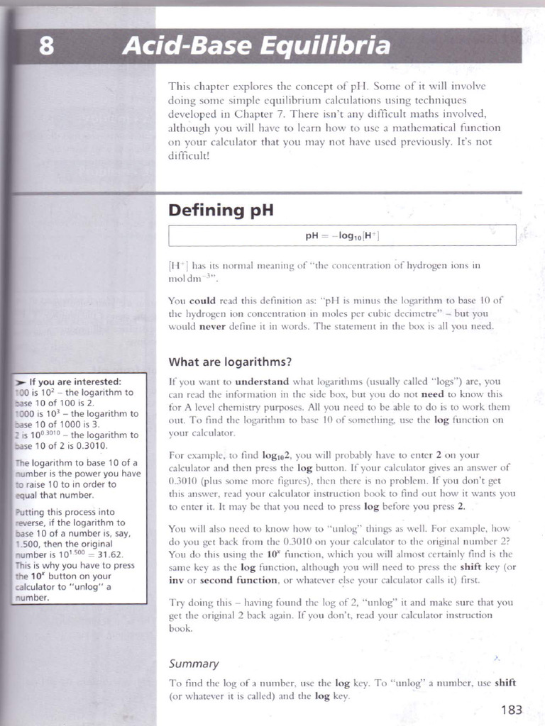 8 Acid-Base Equilibria | PDF