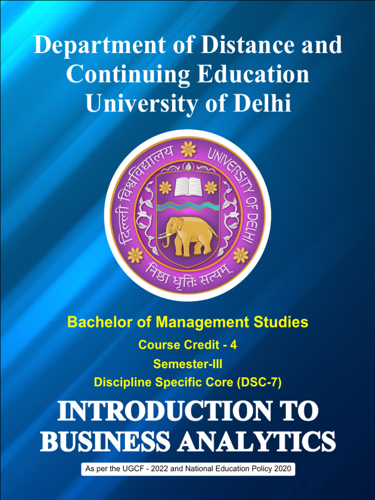 DSC-7 Introduction To Business Analytics Sol Chapter | PDF | Analytics ...