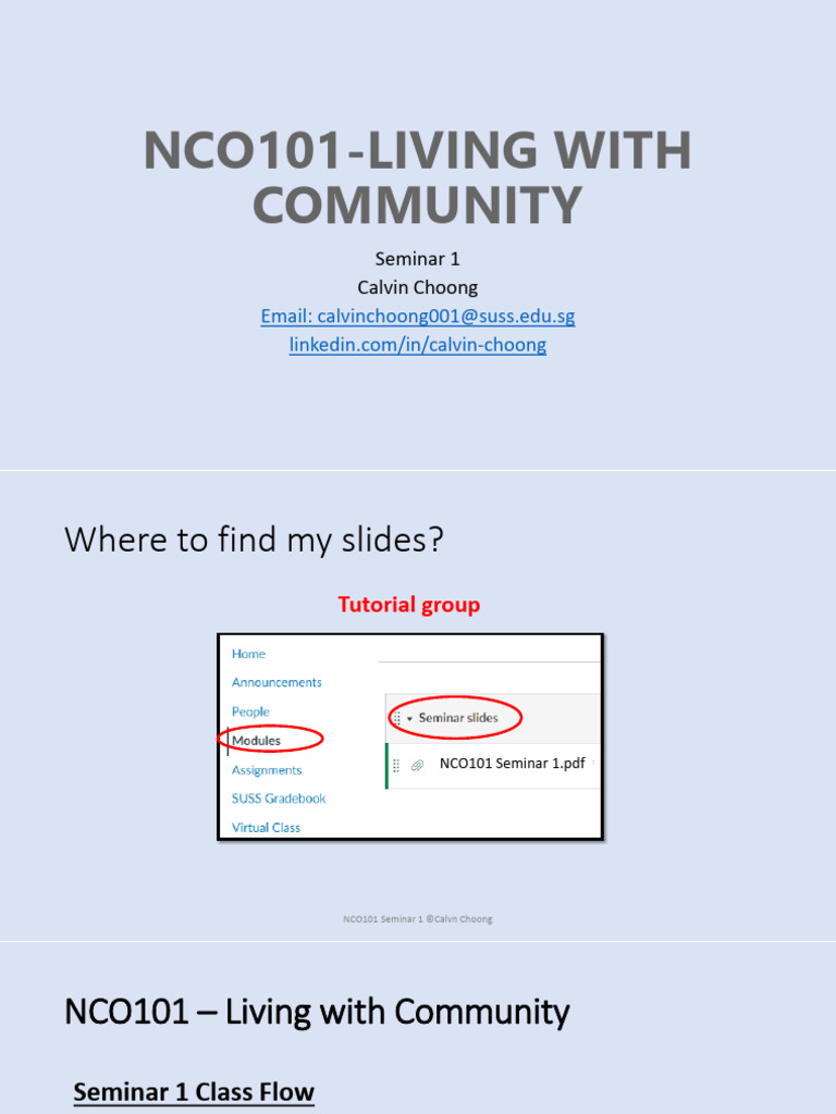 NCO101 Seminar 1 - T01 | PDF | Community | Utilitarianism