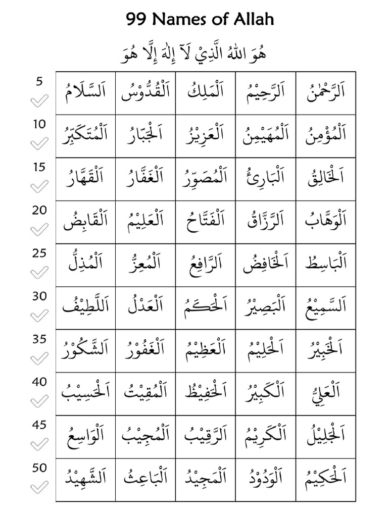 99 Names of Allah | PDF