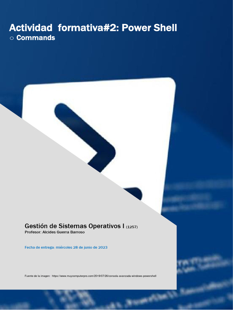 Guía de laboratorio formativo - Power Shell | PDF | Servidor (Computación) | Interfaz de línea ...
