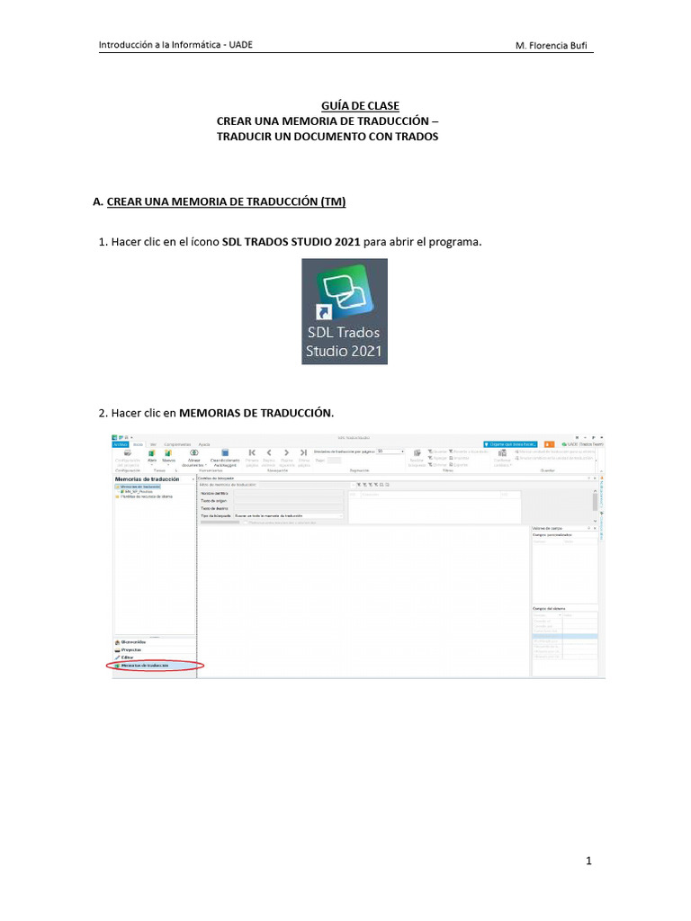 Guía de Clase - Traducción de Un Documento Con Trados; Creación de Memorias de Traducción | PDF ...