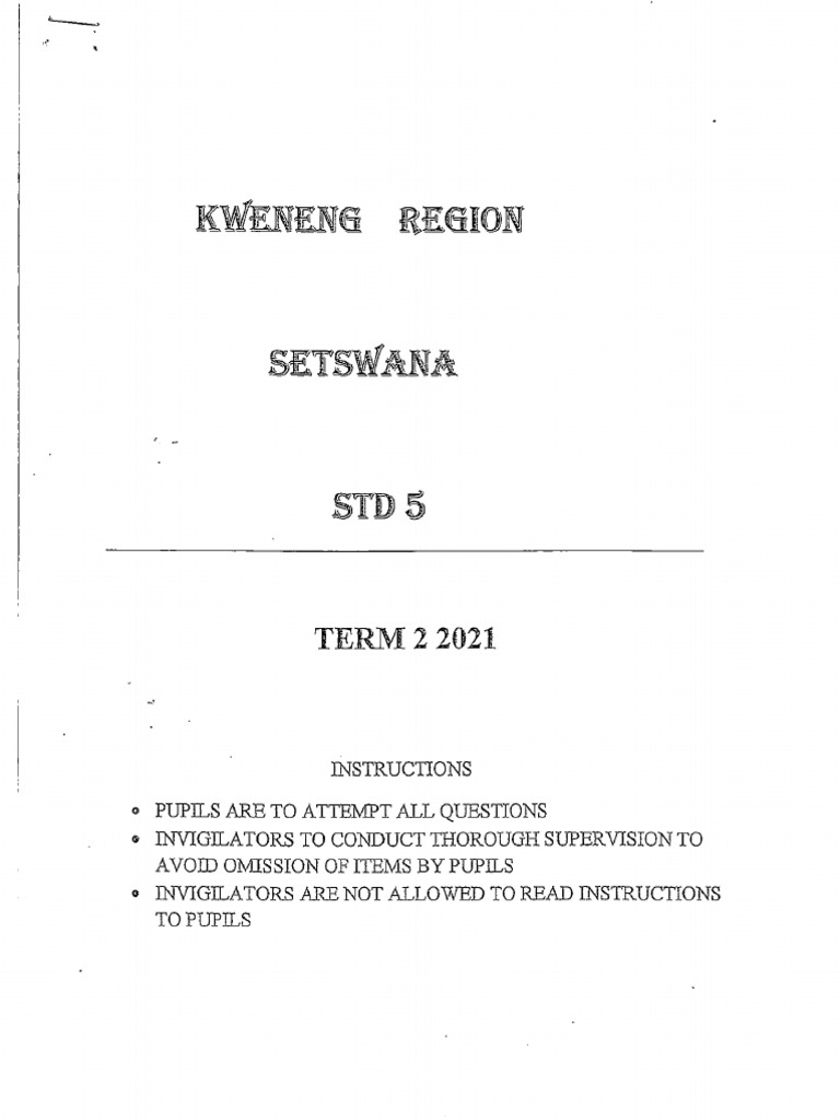 Setswana 2021-2 | PDF